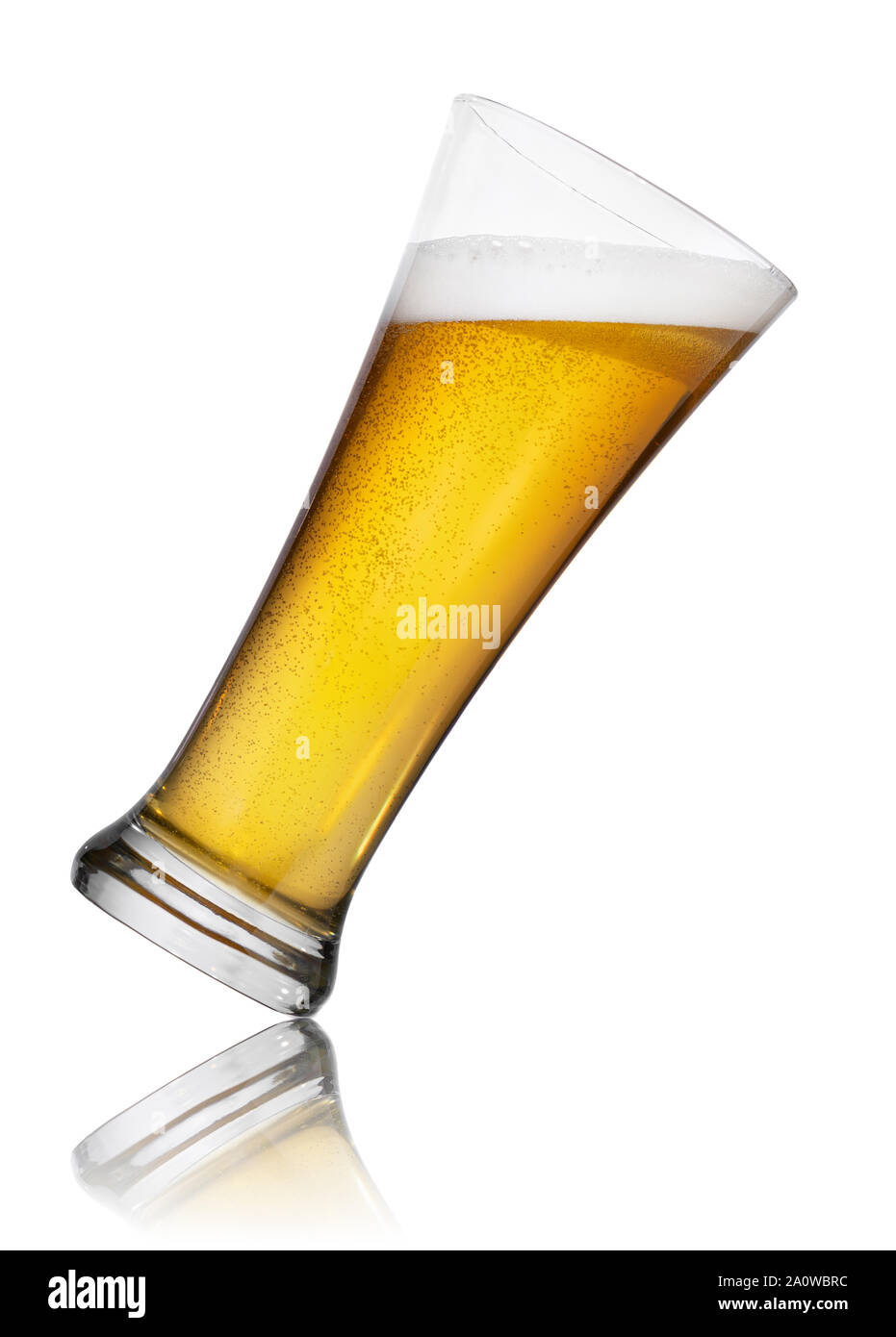 falling glass of beer isolated on white background Stock Photo - Alamy
