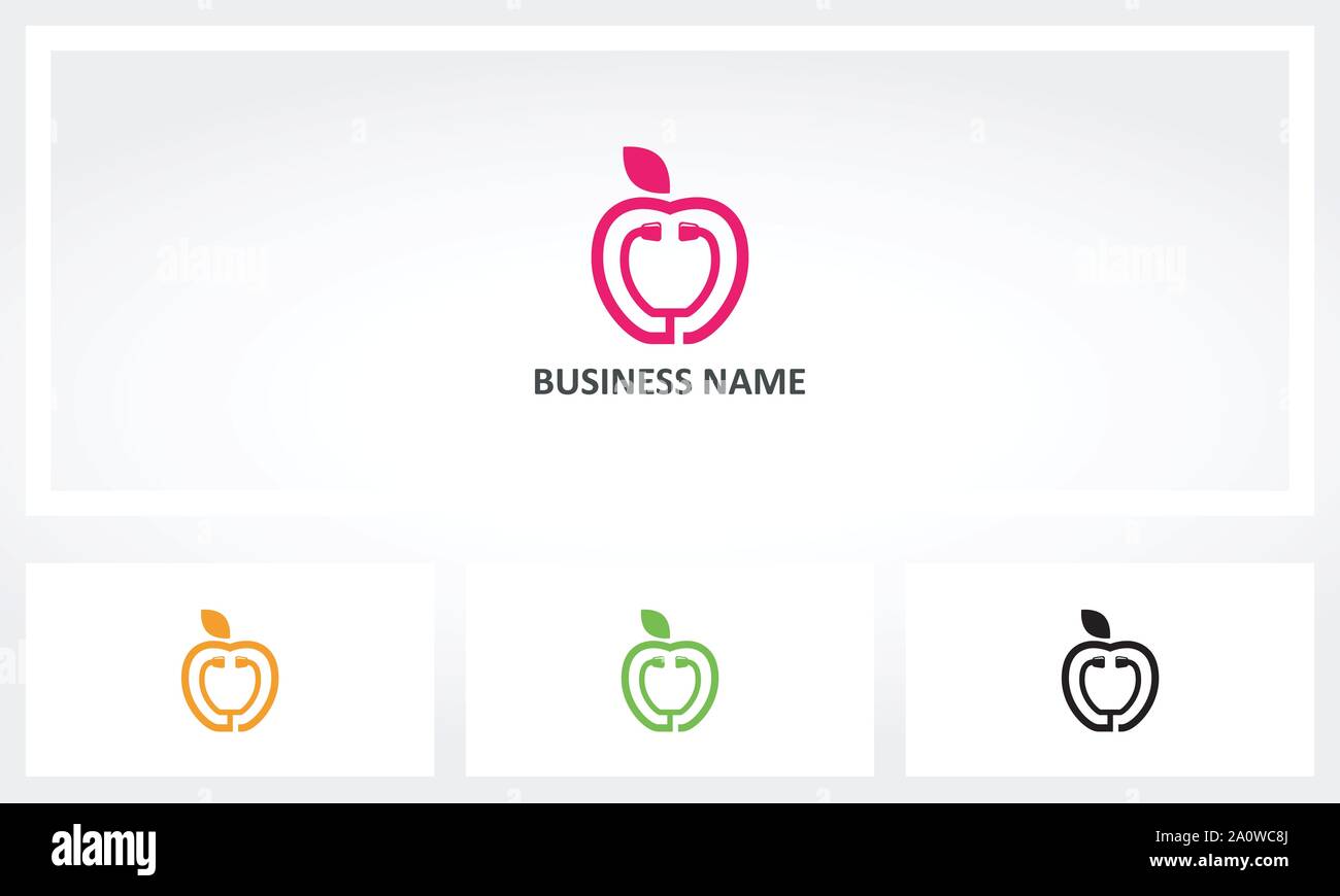 Healthy vegan apple slice Stock Vector Images - Alamy