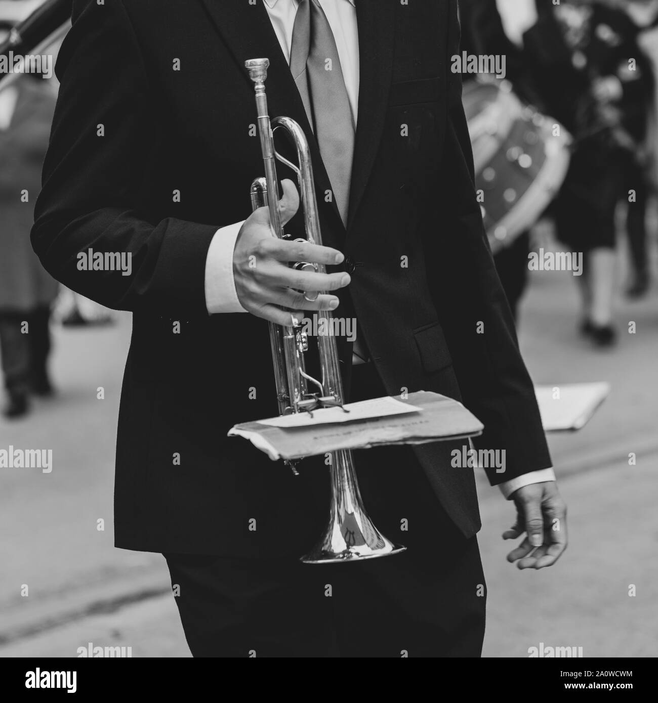 Hand trumpet Black and White Stock Photos & Images - Alamy