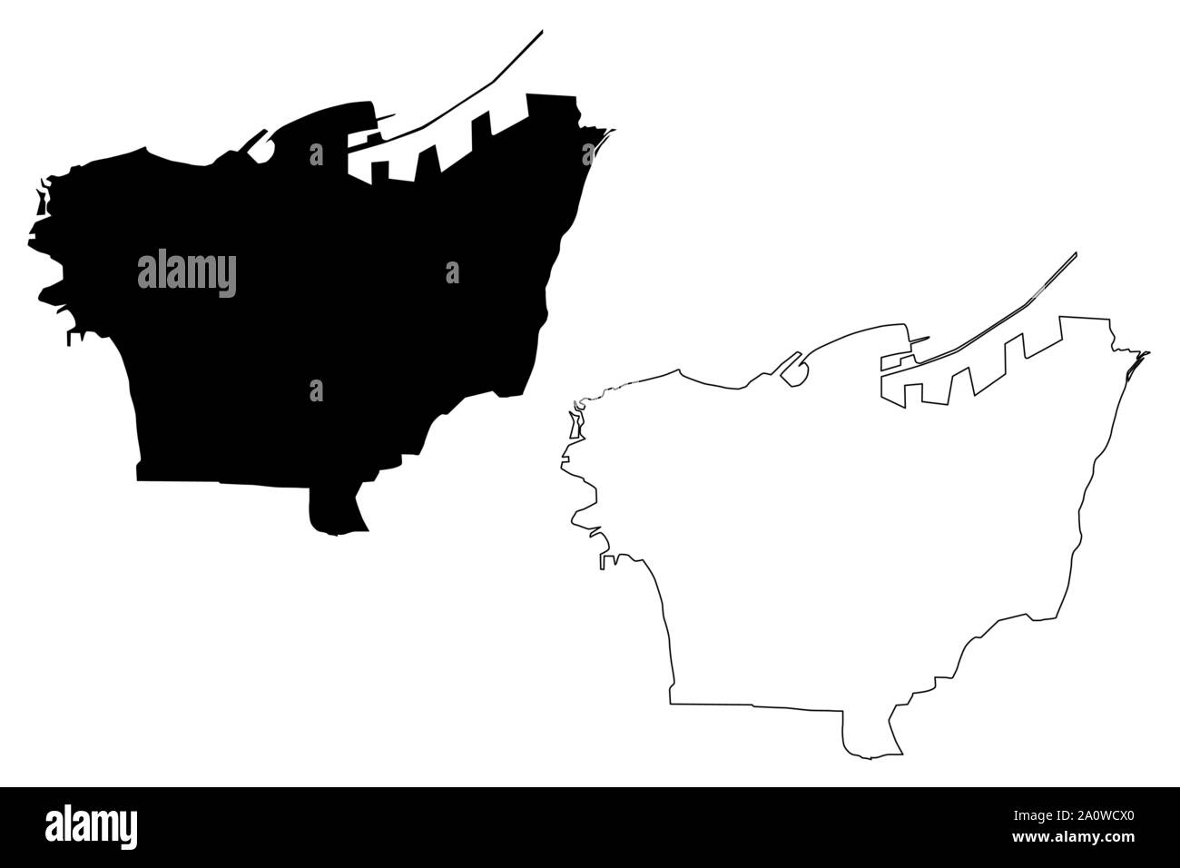 Beirut Governorate (Lebanese Republic, Governorates of Lebanon) map ...