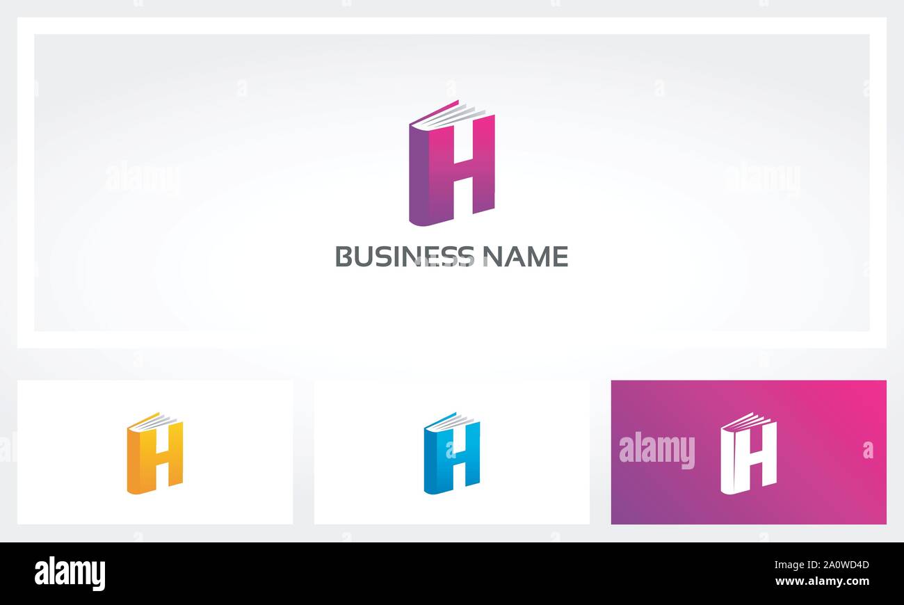 Letter H Book Cover Pages Logo Stock Vector Image & Art - Alamy