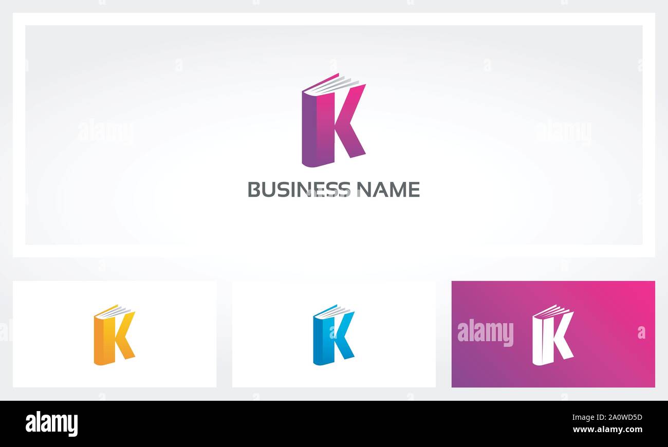 Letter K Book Cover Pages Logo Stock Vector Image & Art - Alamy