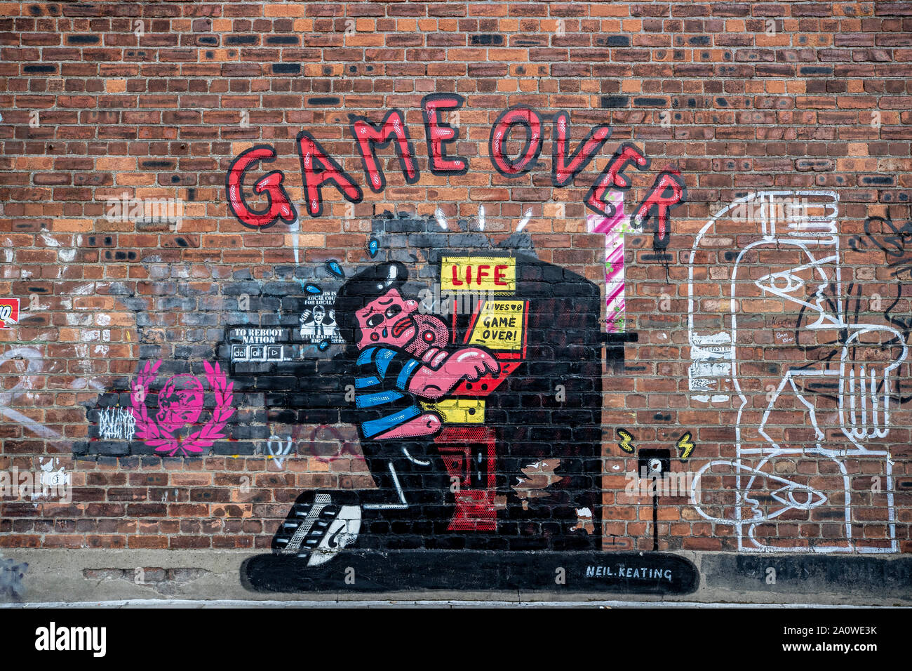 EMBARGOED TO 0001 ON MONDAY SEPTEMBER 23 An arcade game themed mural on ...
