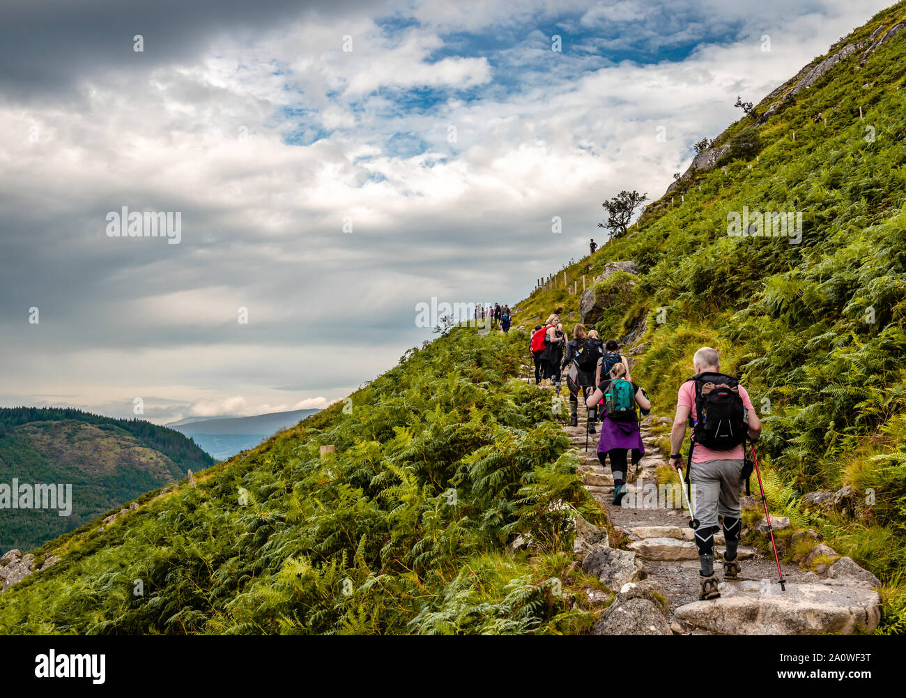 People hike on 'Mountain Path', the most popular route up Ben Nevis, in ...