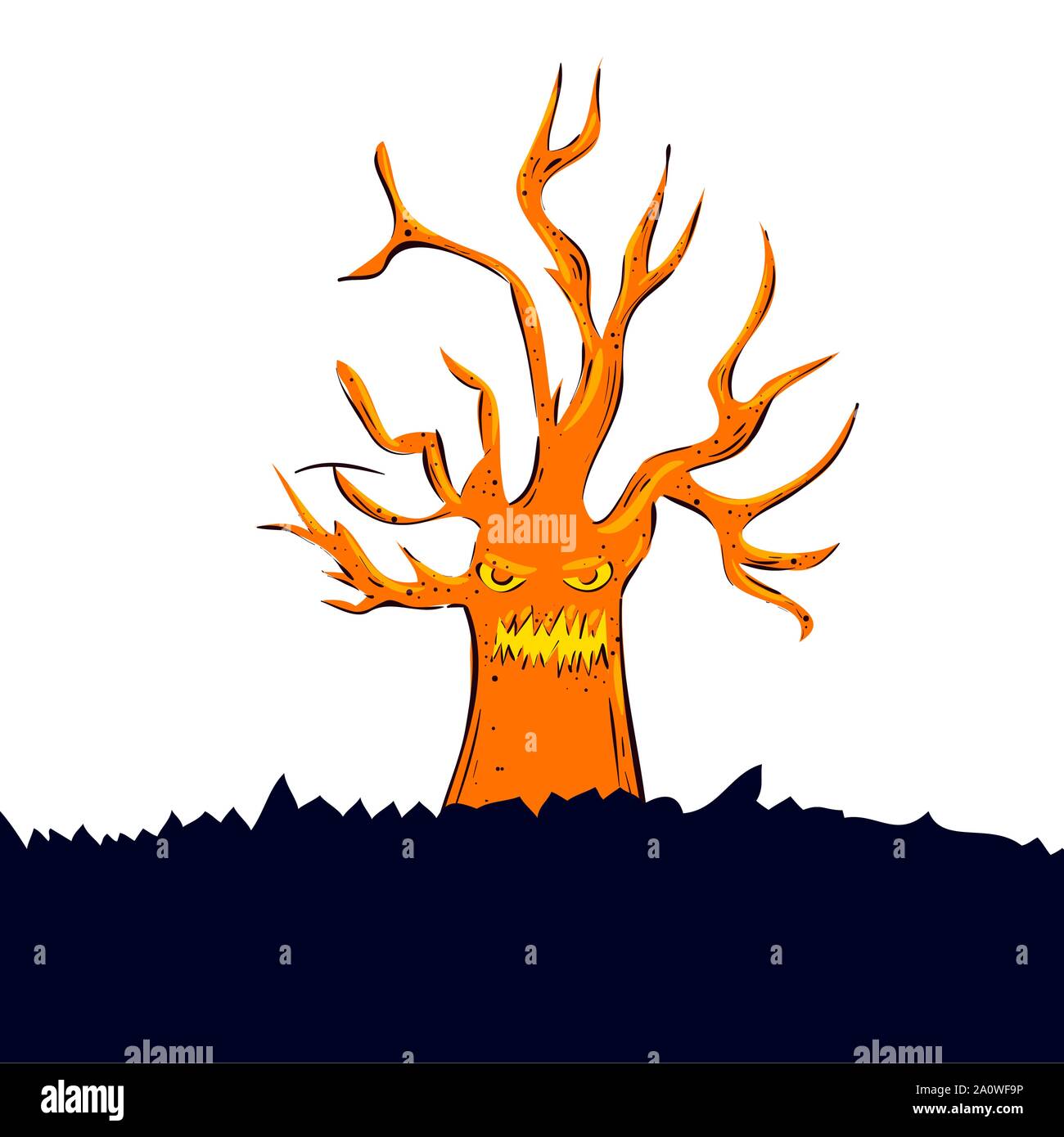 haunted dry tree isolated icon Stock Vector Image & Art - Alamy