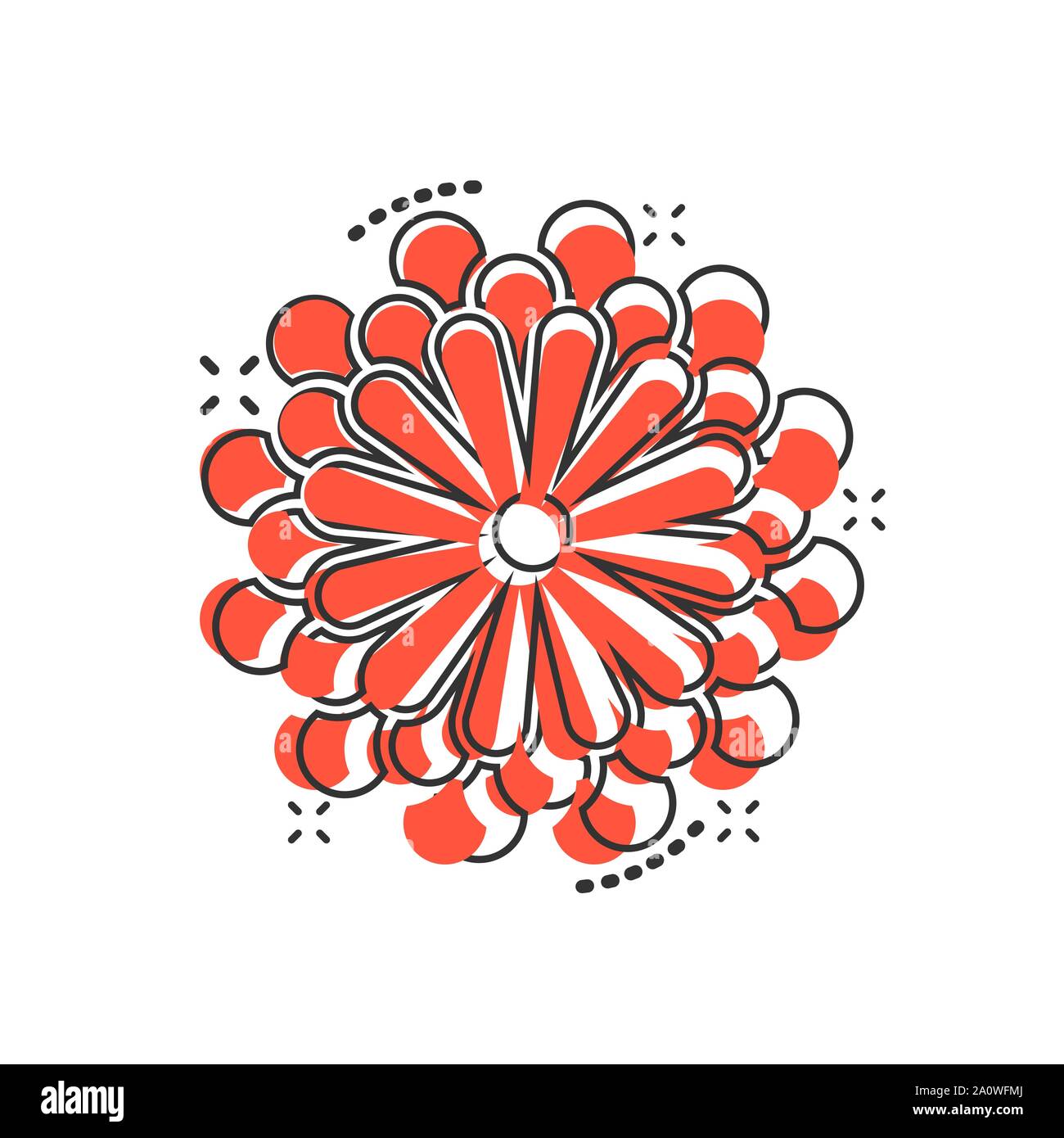 Flower leaf icon in comic style. Magnolia, dahlia vector cartoon ...