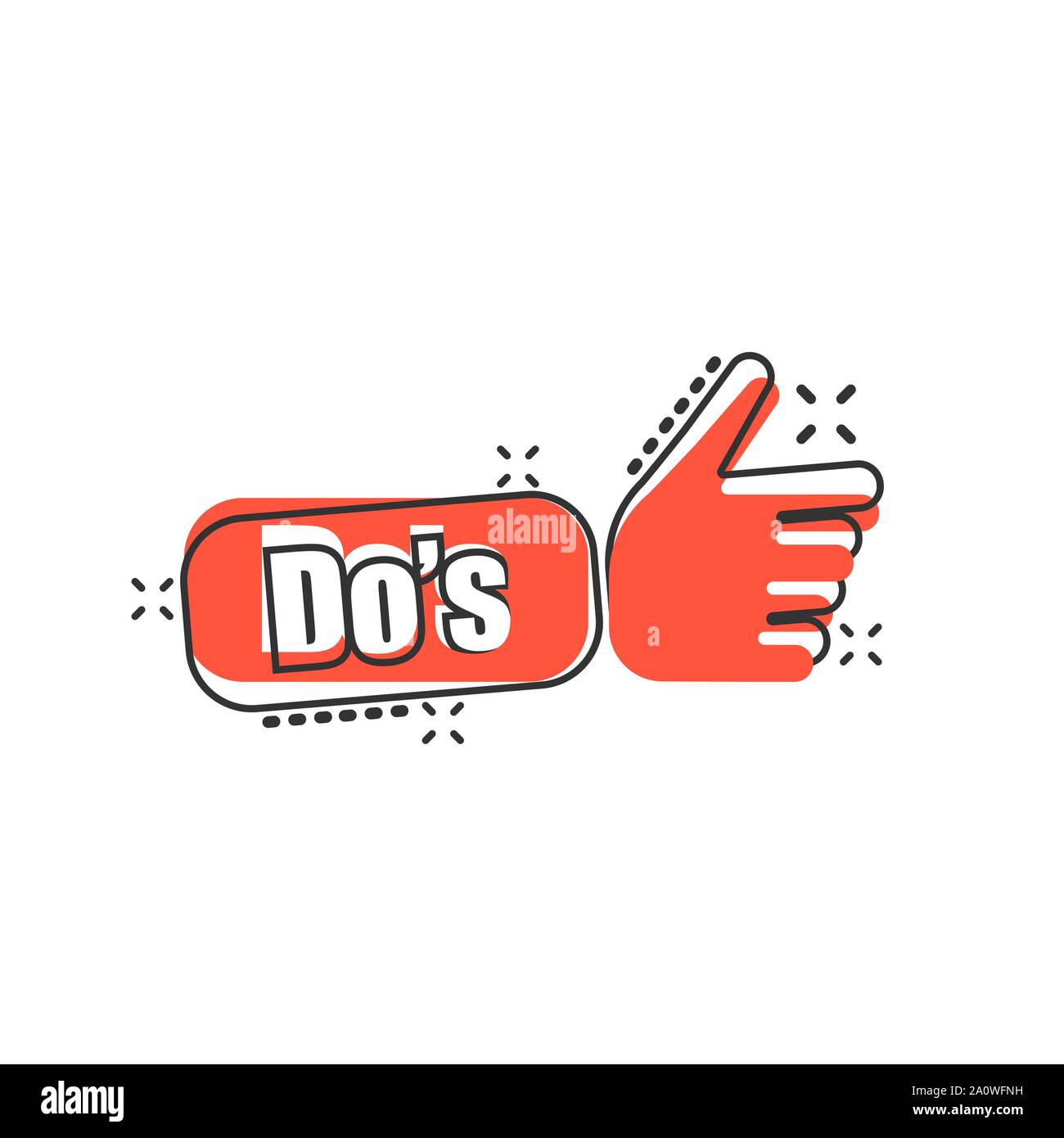 Do's sign icon in comic style. Like vector cartoon illustration. Yes ...