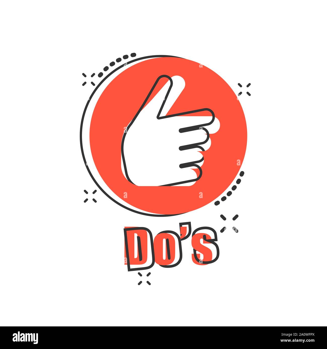Do's sign icon in comic style. Like vector cartoon illustration. Yes ...