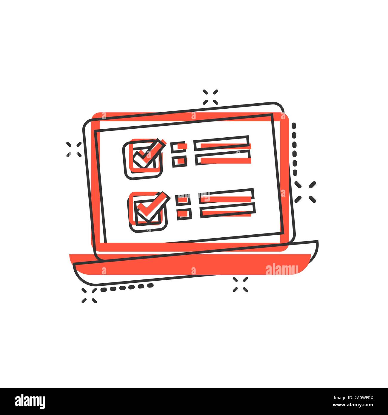 Online survey sign icon in comic style. Questionnaire vector cartoon ...