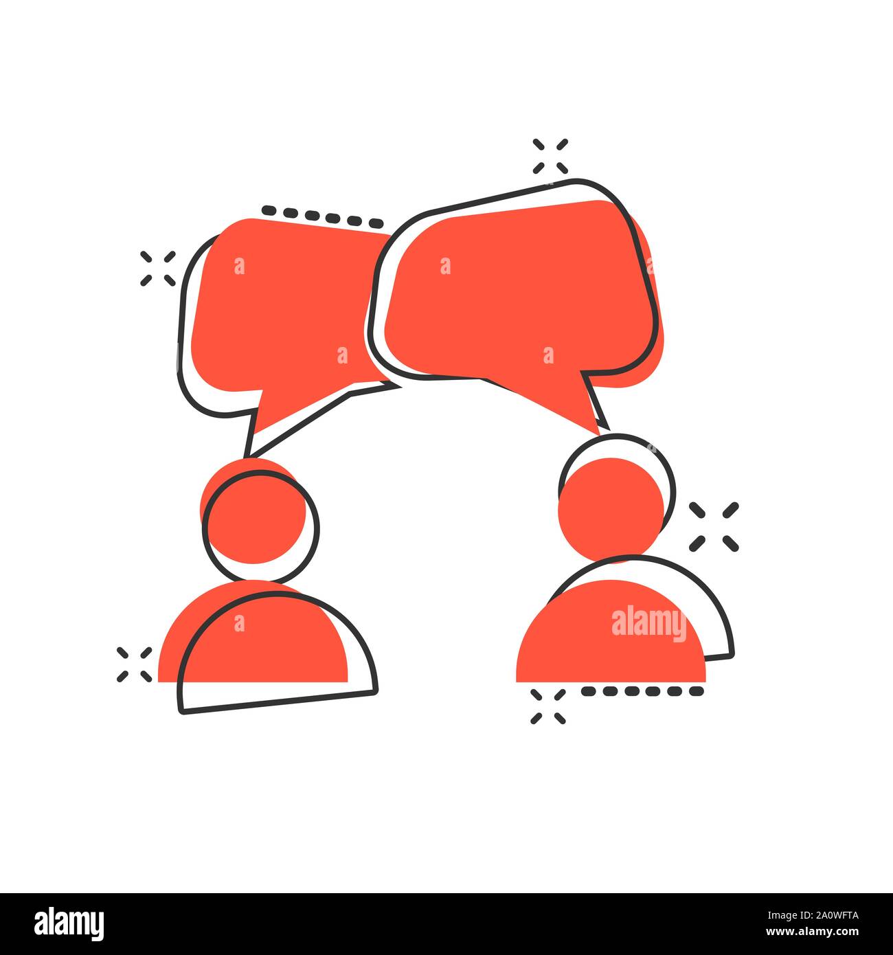 Speak chat sign icon in comic style. Bubble dialog vector cartoon ...