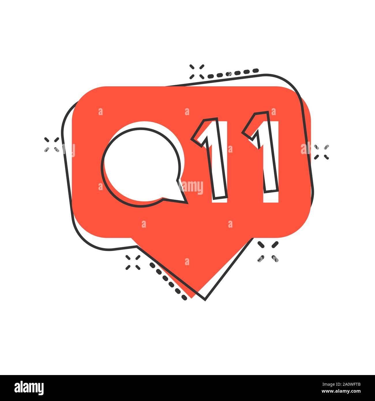 Social media notification sign icon in comic style. Like, comment ...