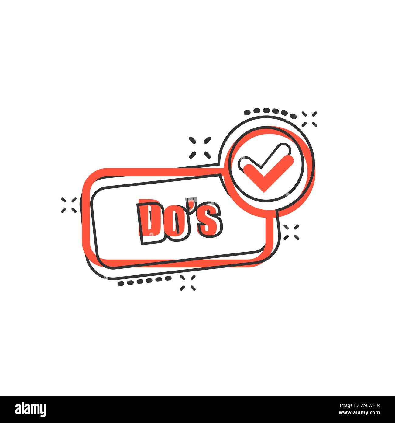 Do's sign icon in comic style. Like vector cartoon illustration. Yes ...
