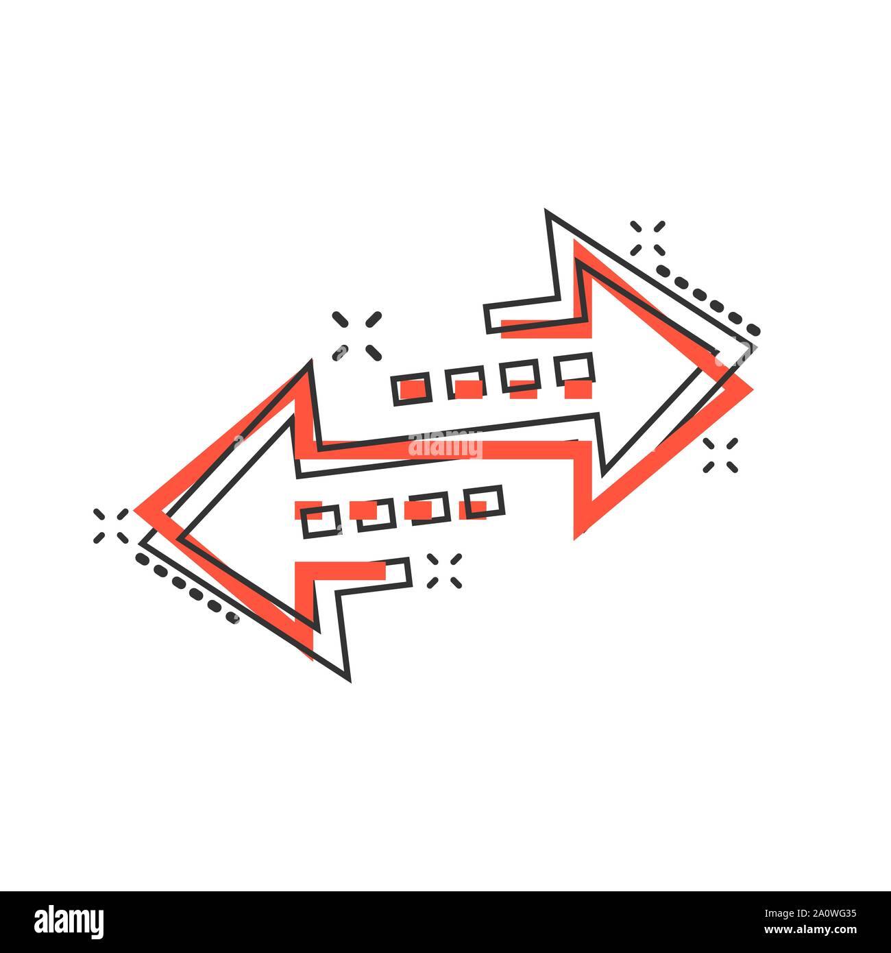 Reverse arrow sign icon in comic style. Refresh vector cartoon ...