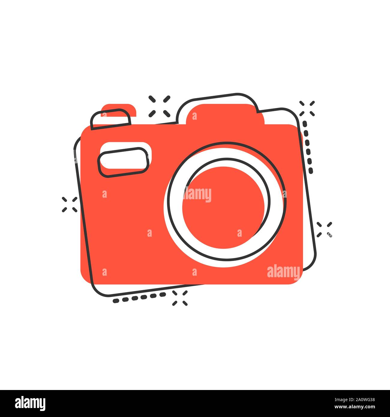 Camera device sign icon in comic style. Photography vector cartoon ...