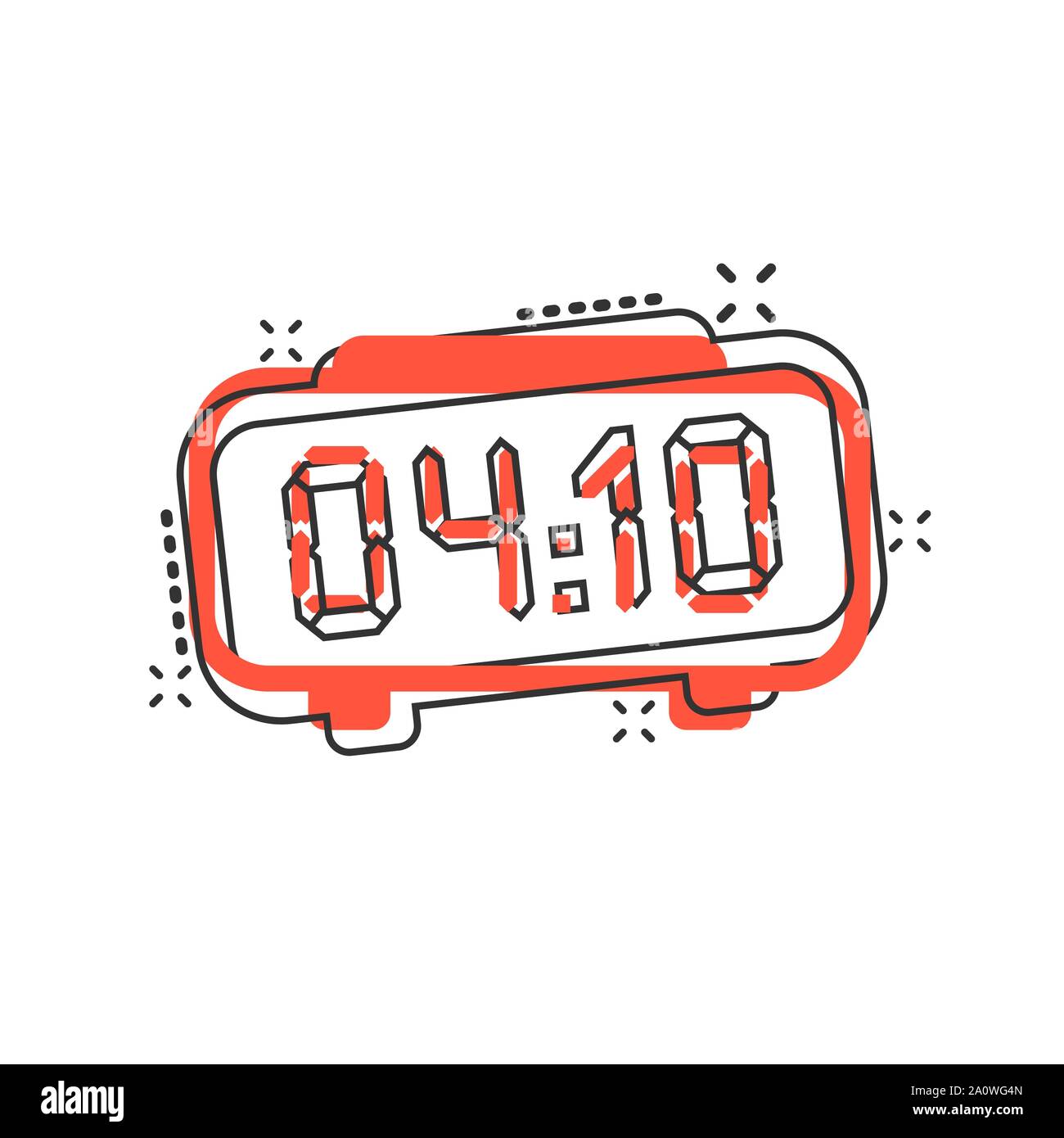 Clock sign icon in comic style. Time management vector cartoon ...