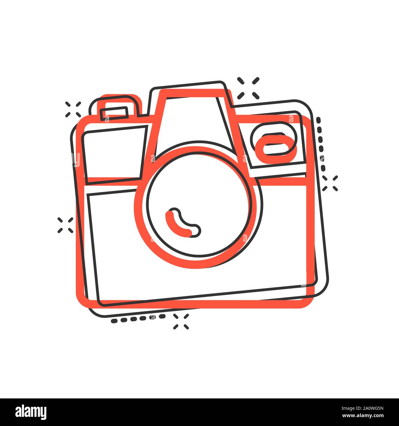 Camera device sign icon in comic style. Photography vector cartoon ...