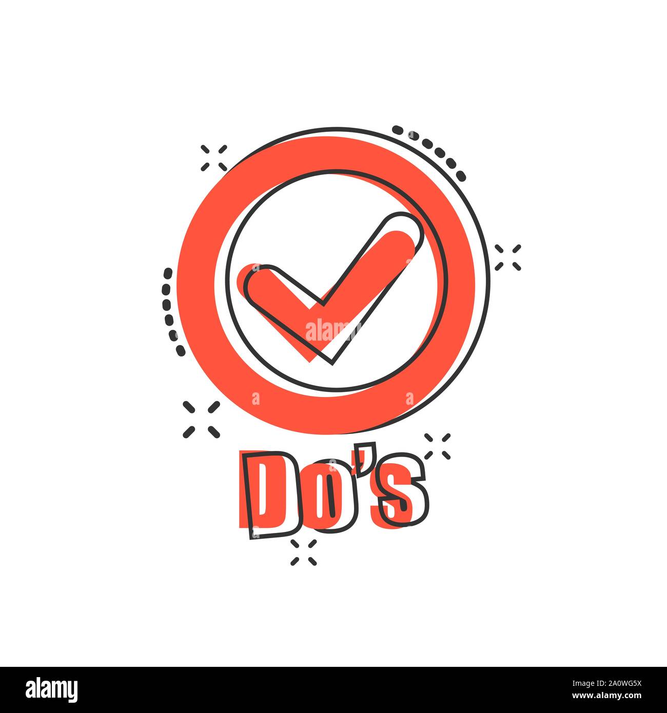 Do's sign icon in comic style. Like vector cartoon illustration. Yes ...