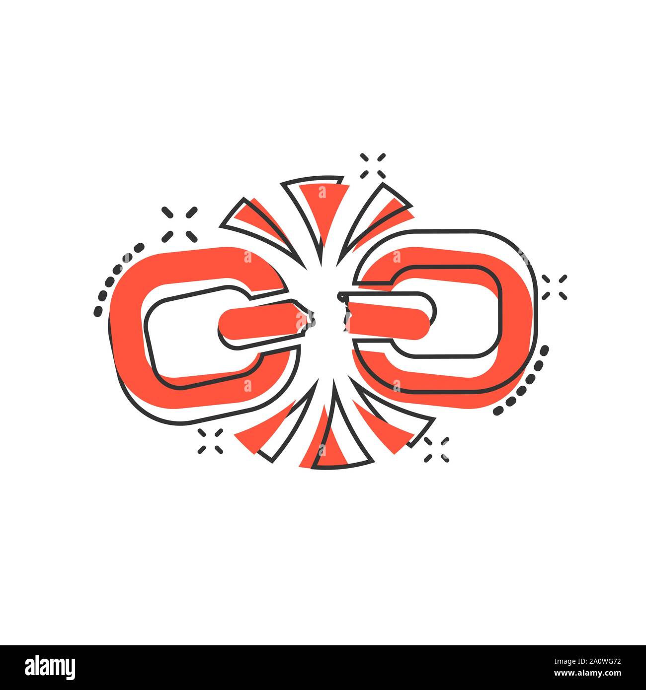 Chain broken icon in Stock Vector Images - Alamy