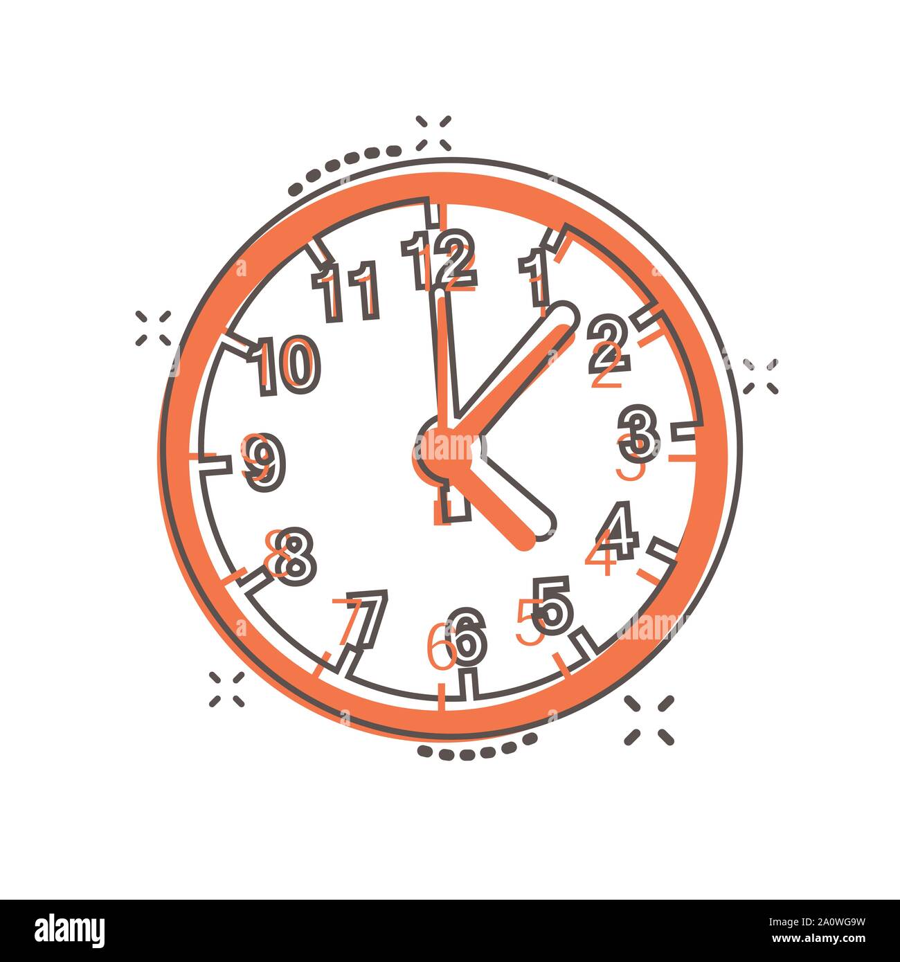 Clock sign icon in comic style. Time management vector cartoon ...