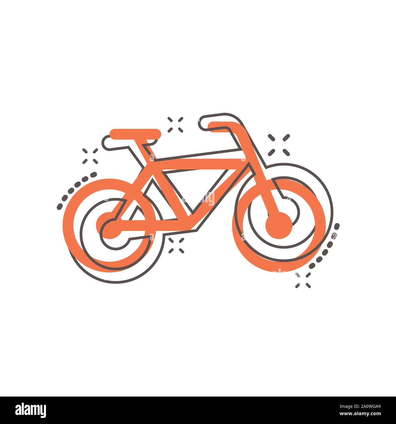 Bicycle sign icon in comic style. Bike vector cartoon illustration on ...
