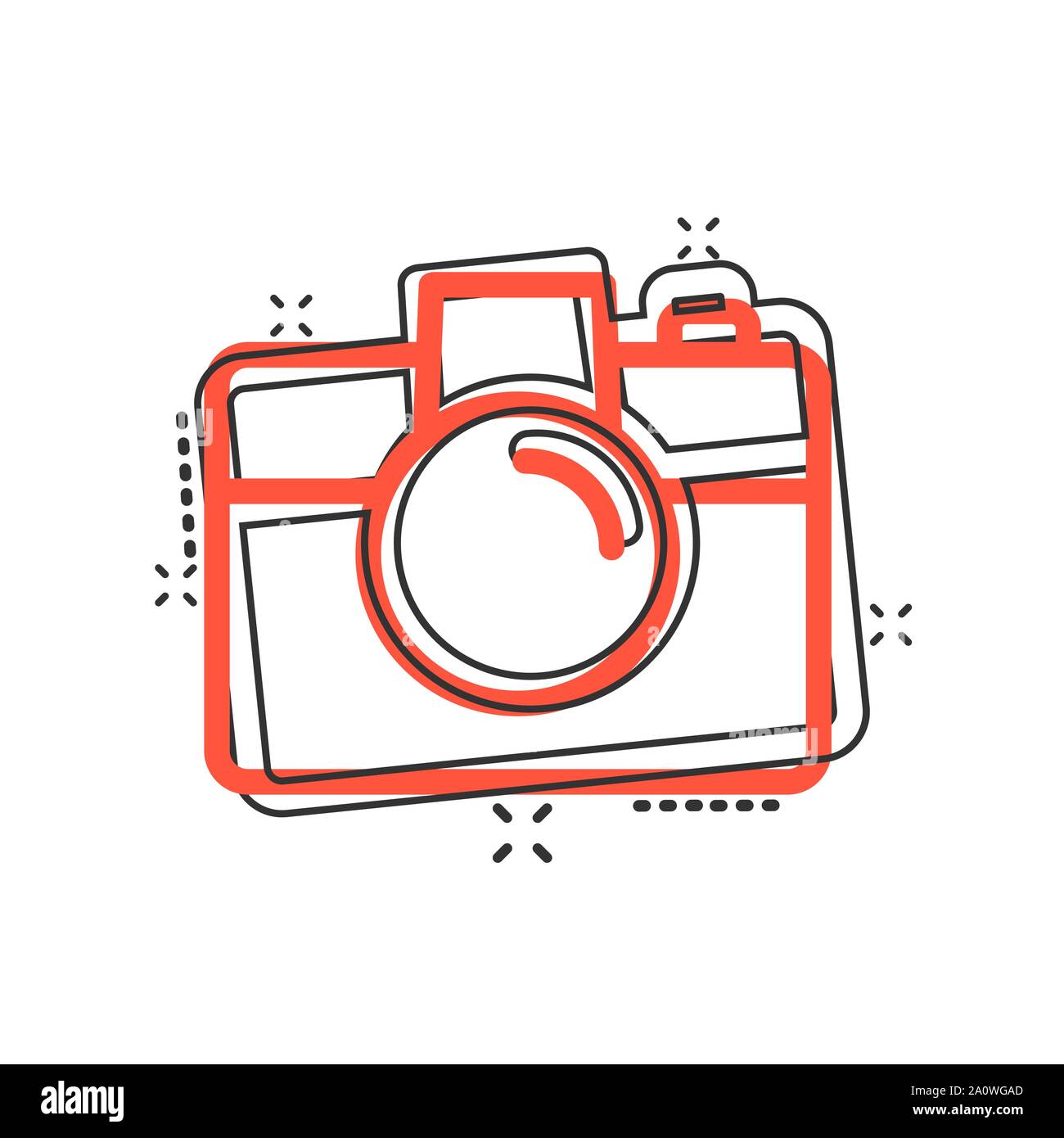 Camera device sign icon in comic style. Photography vector cartoon ...