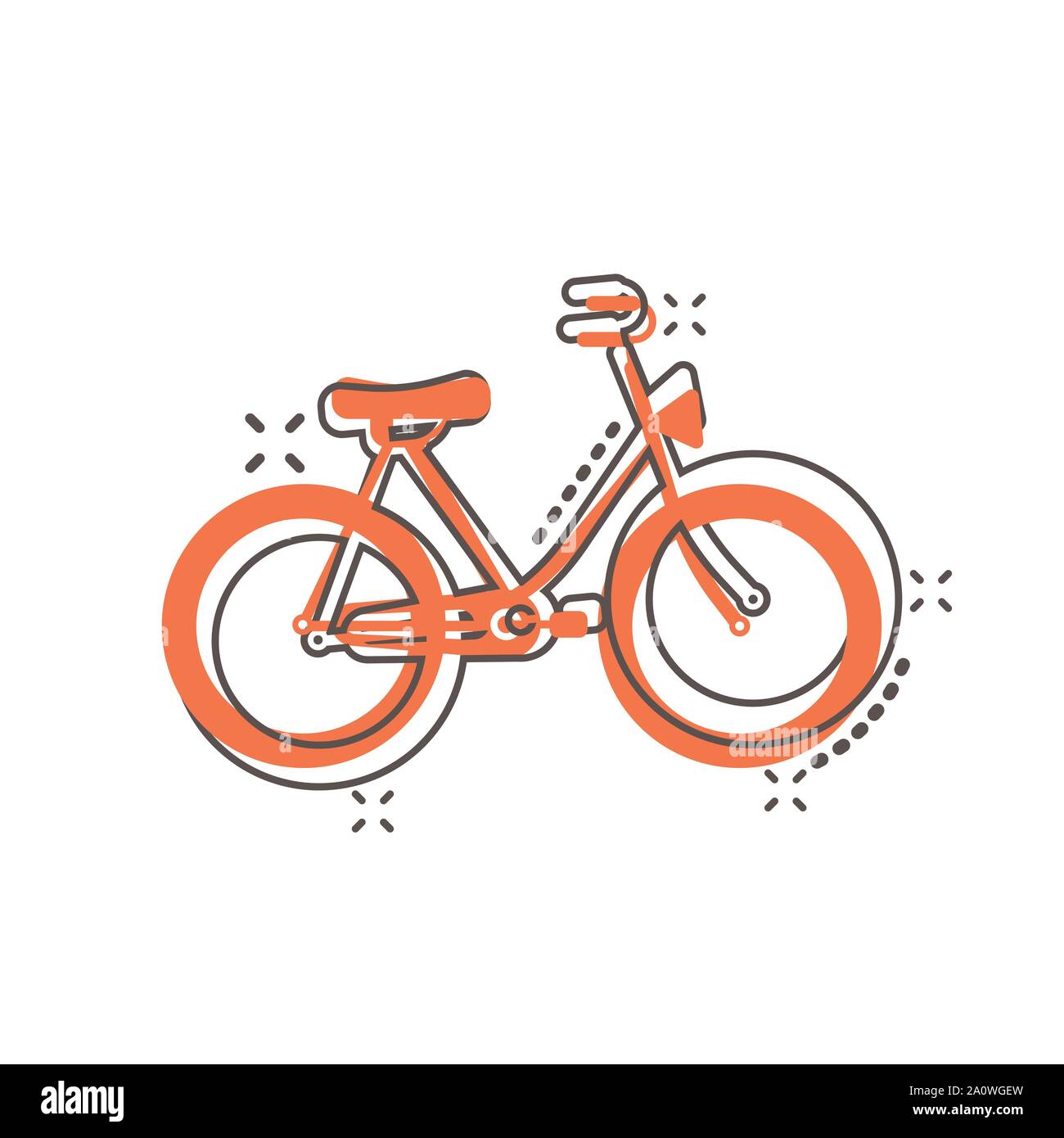 Bicycle sign icon in comic style. Bike vector cartoon illustration on ...
