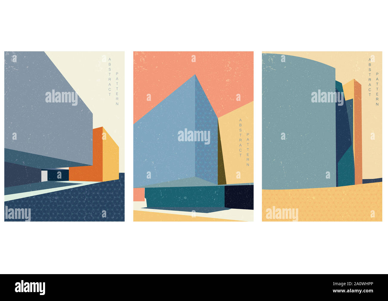 Building template with Japanese pattern vector. Geometric background ...