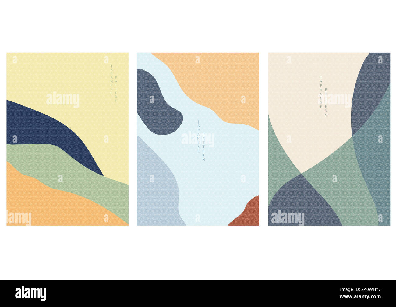 Abstract background with Japanese pattern vector. Landscape template ...