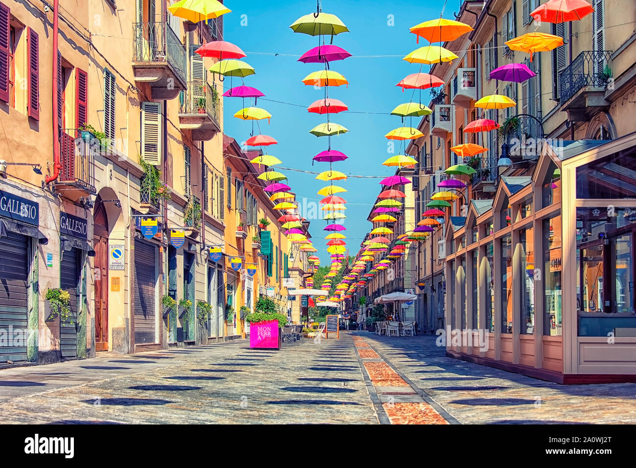 Umbrellas suspended in the sky hi-res stock photography and images - Alamy