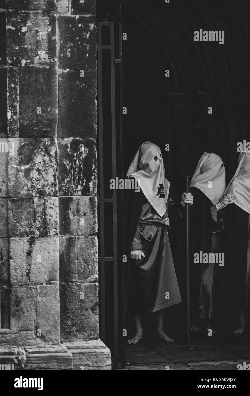 Hooded people. Procession. Holy Week Stock Photo - Alamy