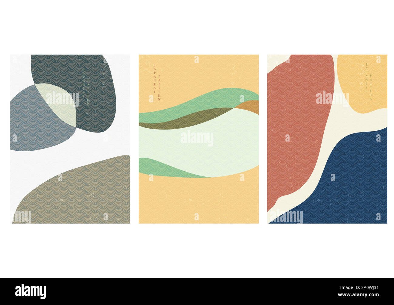 Japanese wave pattern with curve pattern vector. Geometric template ...