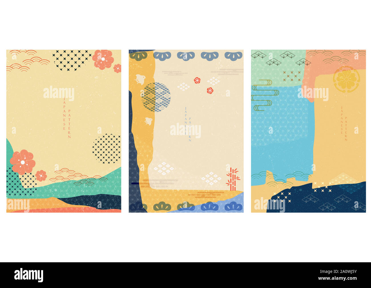 Japanese template with brush stroke background vector. Japanese icon ...