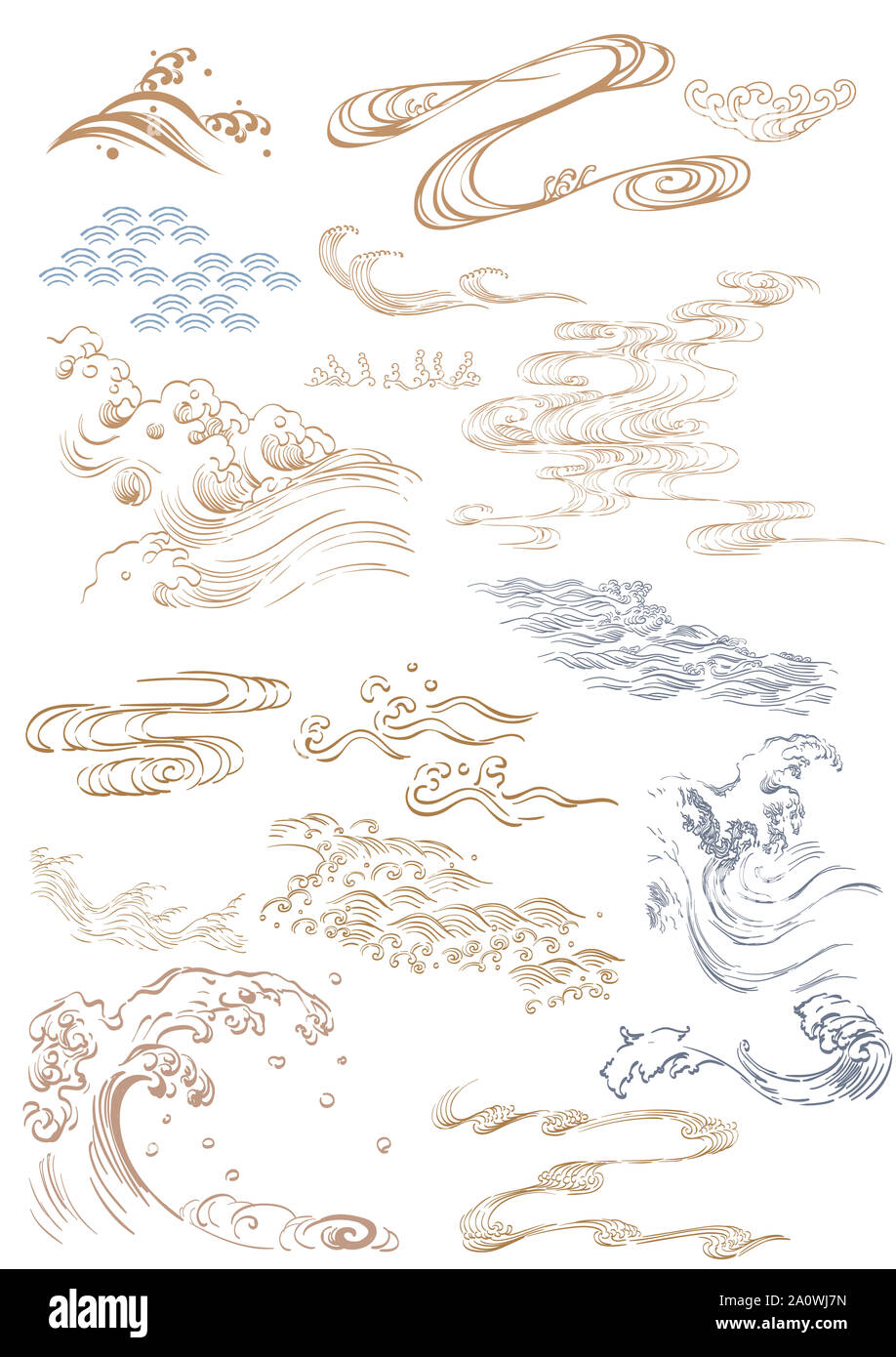 Japanese hand drawn wave hi-res stock photography and images - Alamy