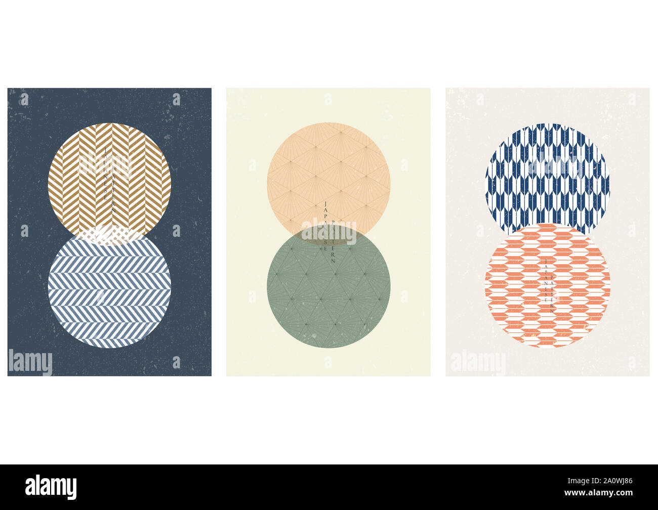 Japanese pattern with circle background vector. Geometric elements ...