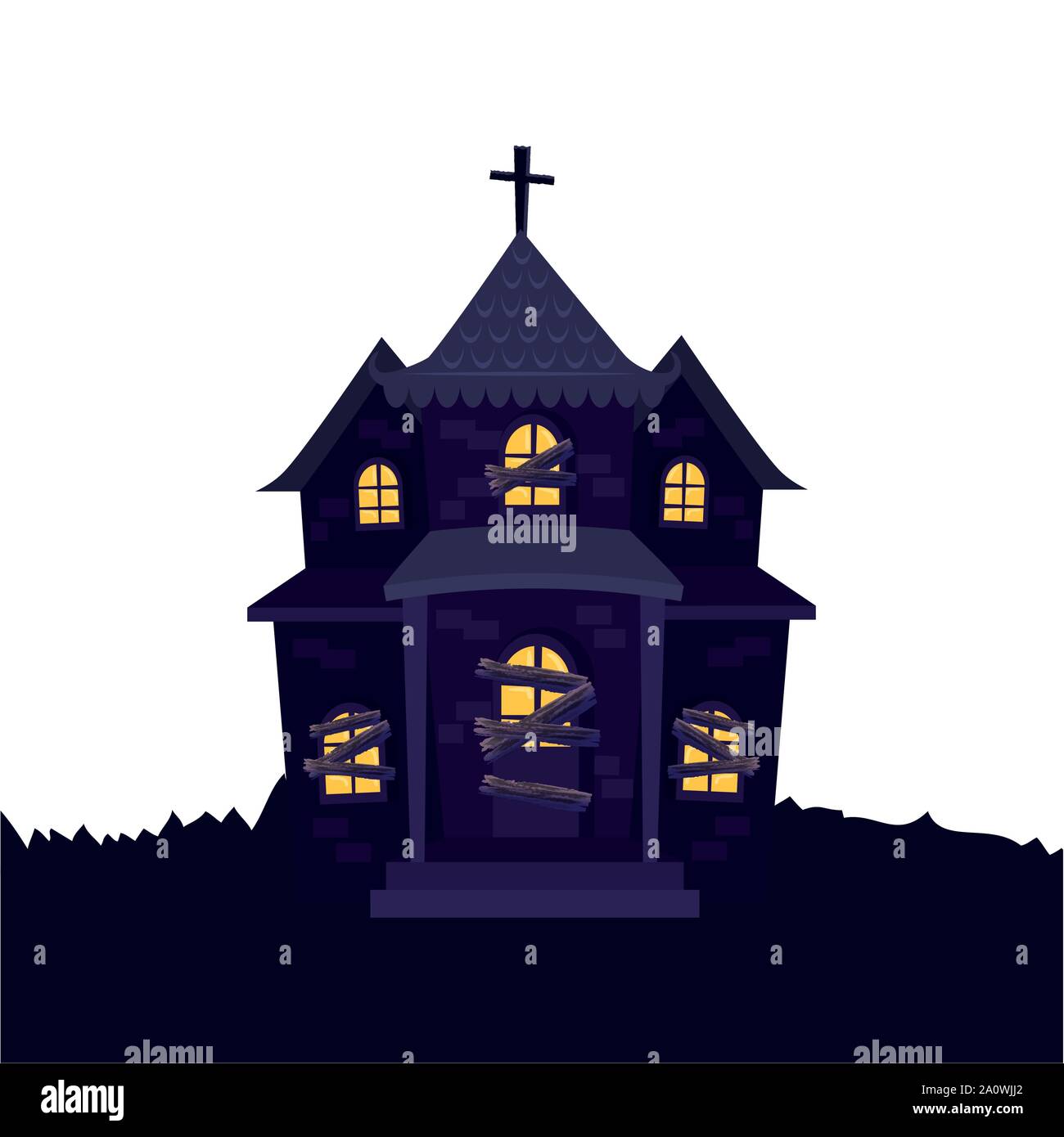 haunted house halloween isolated icon Stock Vector Image & Art - Alamy
