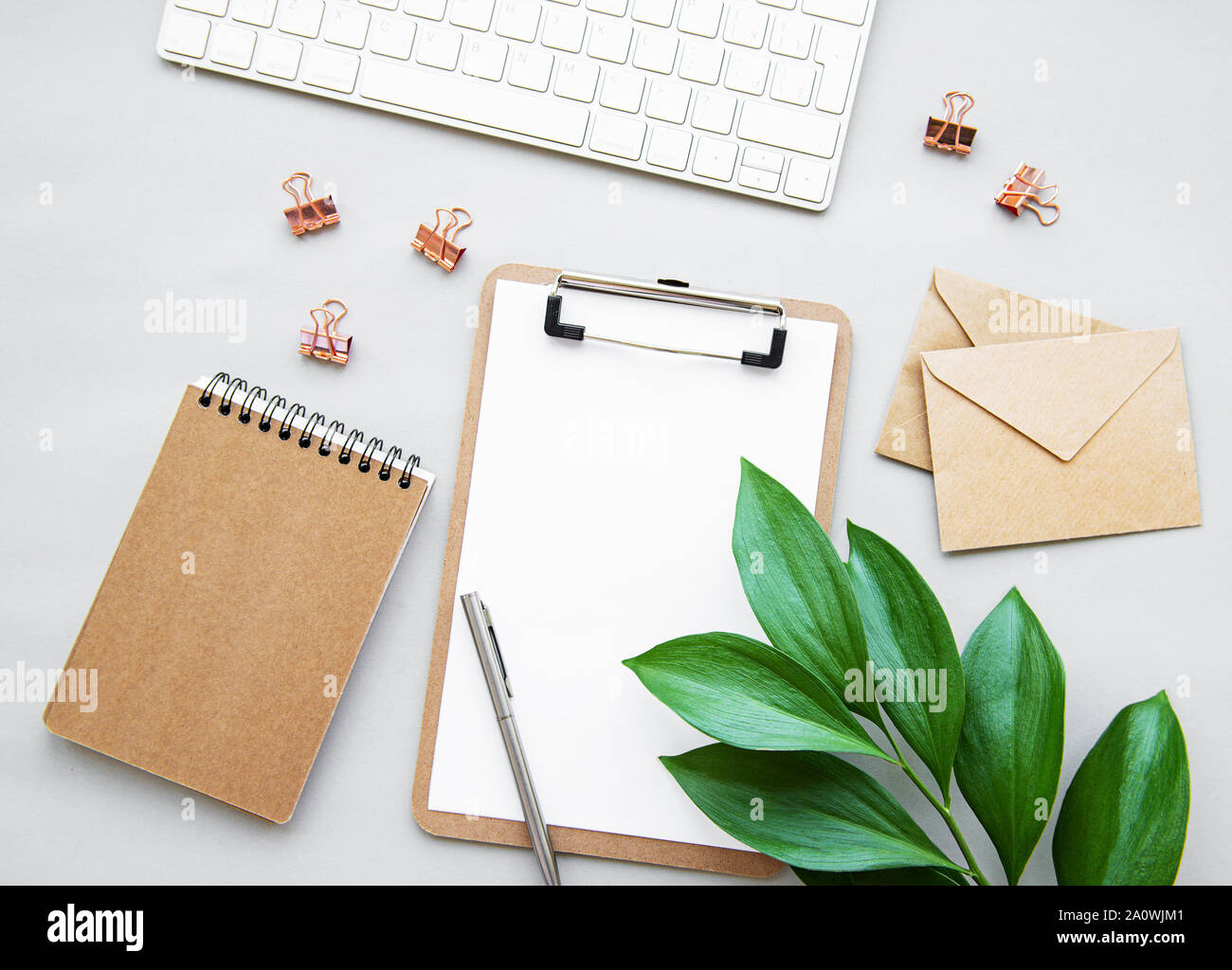 Office Desk Working Space Flat Lay Top View Mockup Photo Of Working Space With Keyboard And
