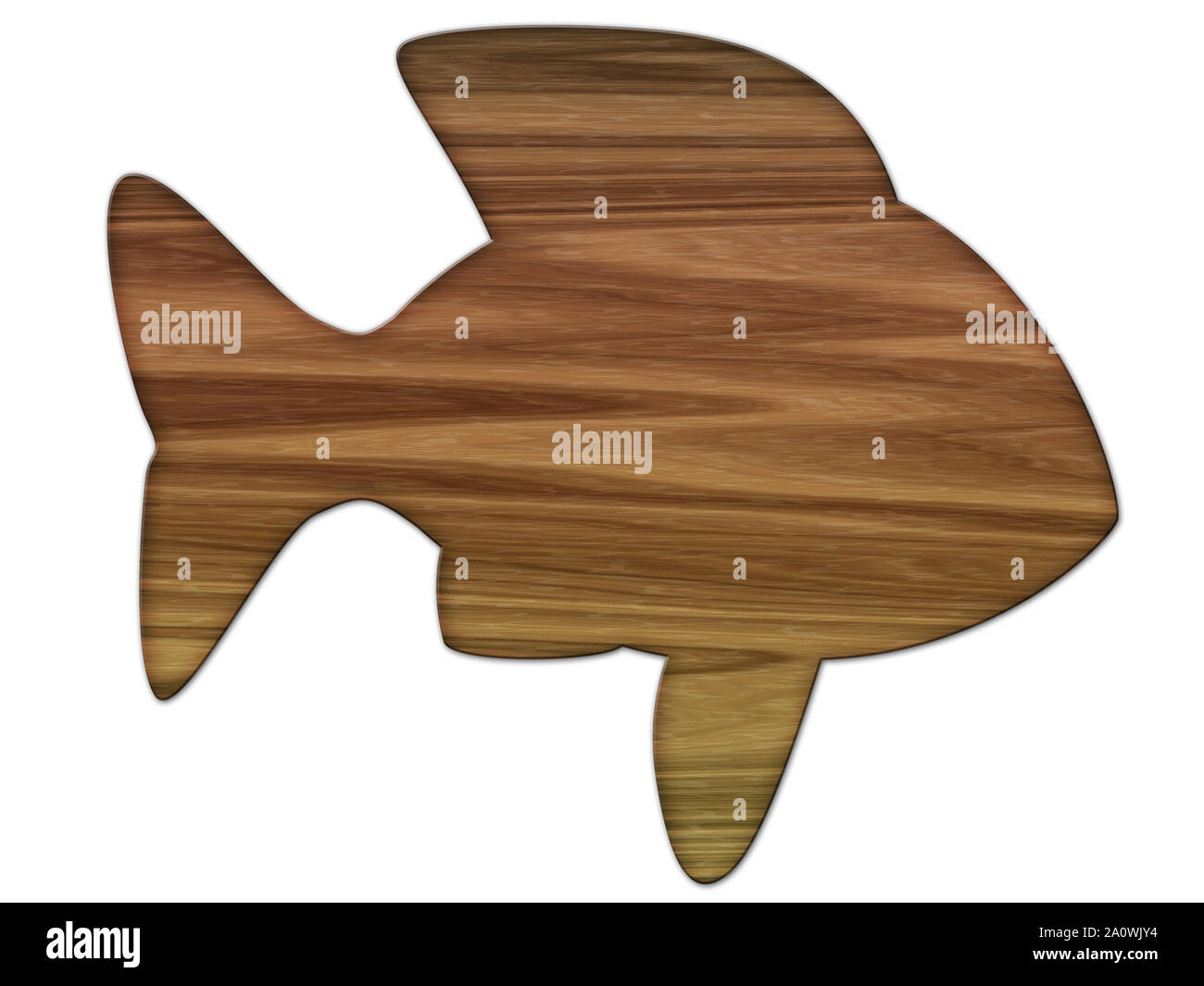 Illustration of fish shaped board on white background Stock Photo - Alamy