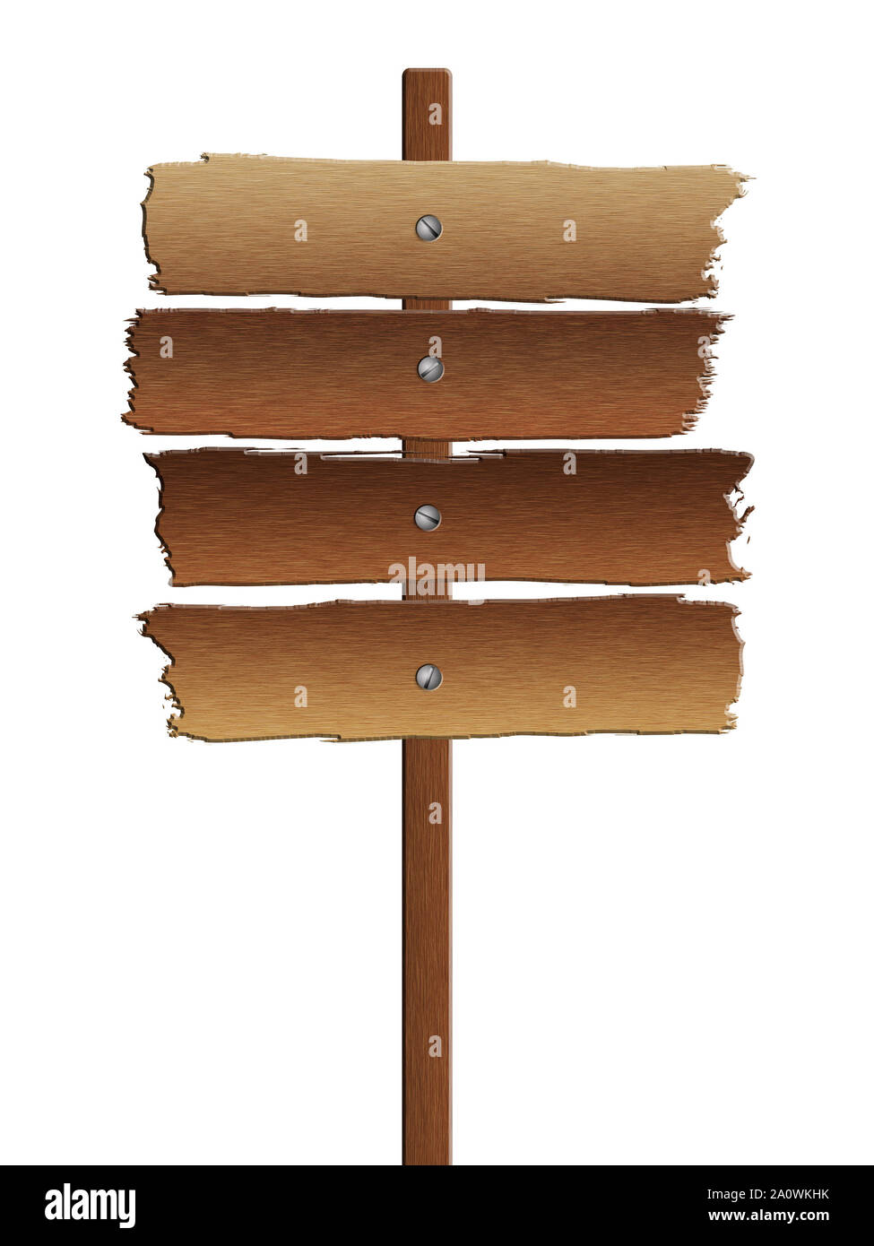 Old grunge wooden sign board on white background Stock Photo - Alamy