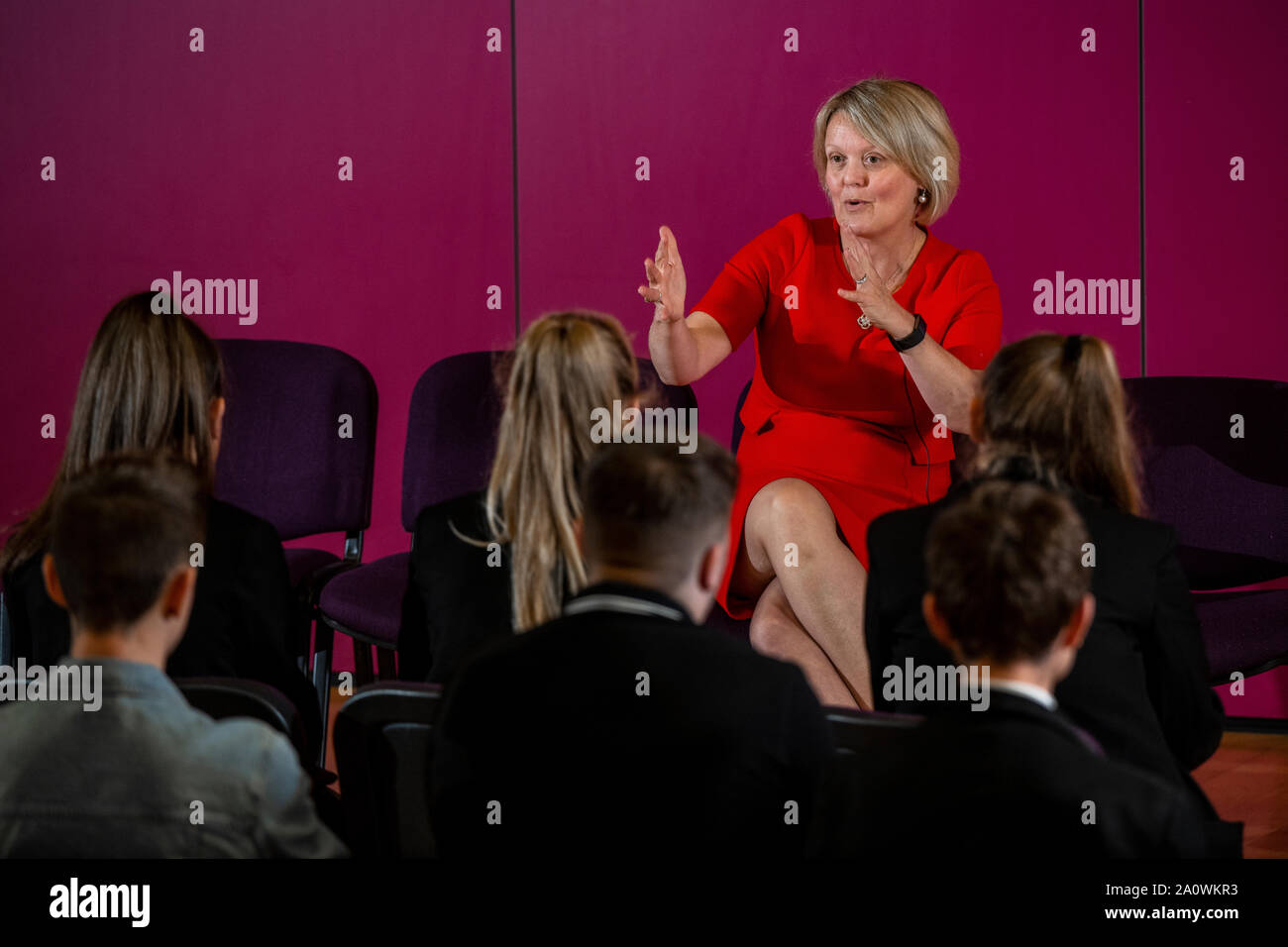 CEO of the Royal Bank of Scotland Alison Rose. Pictured speaking to a ...