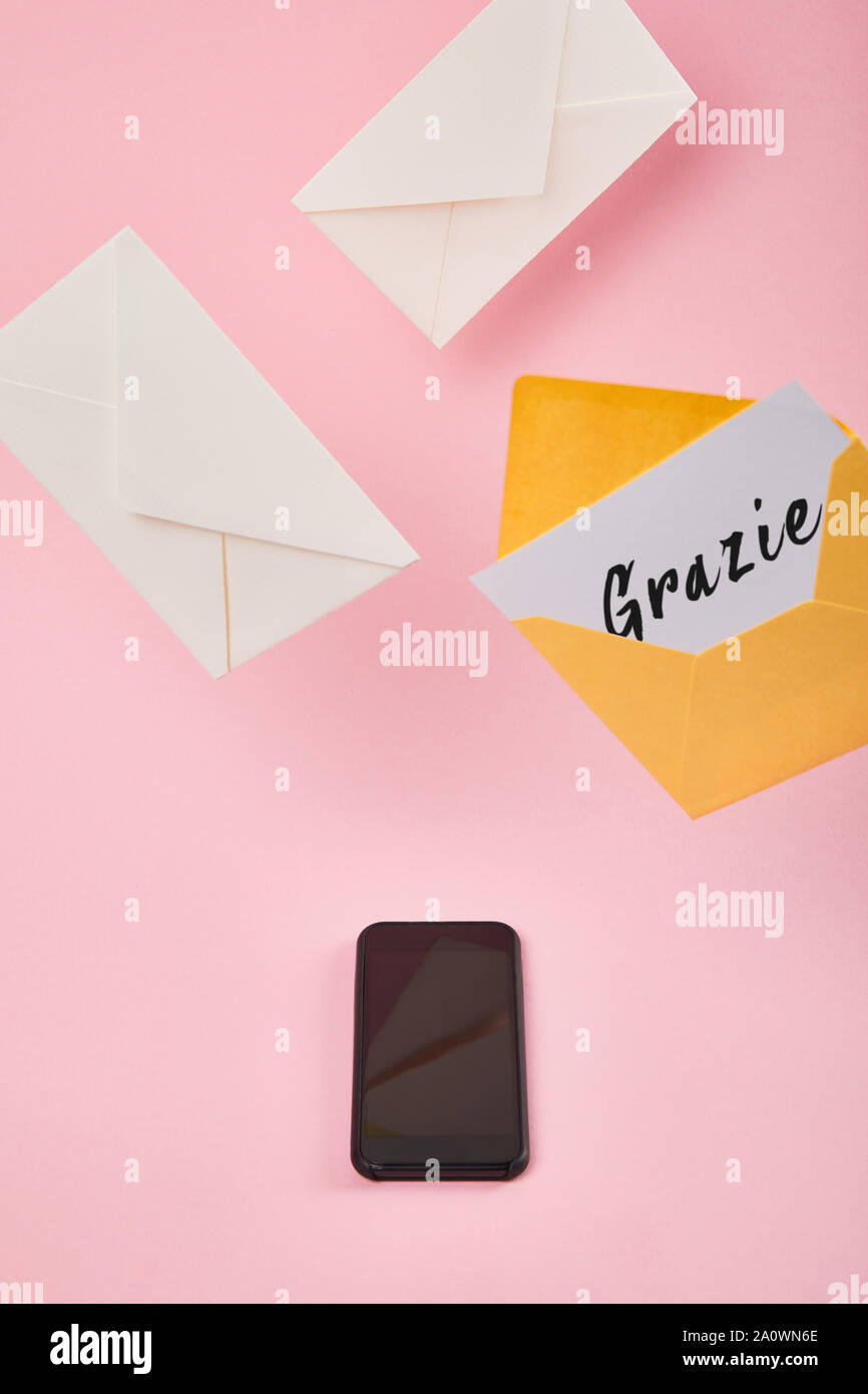 Grazie lettering hi-res stock photography and images - Alamy