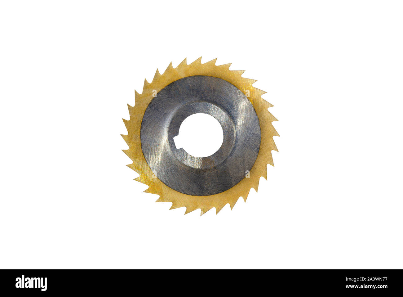 Wood cutting disc, 32 yellow teeth, isolated on a white background with ...