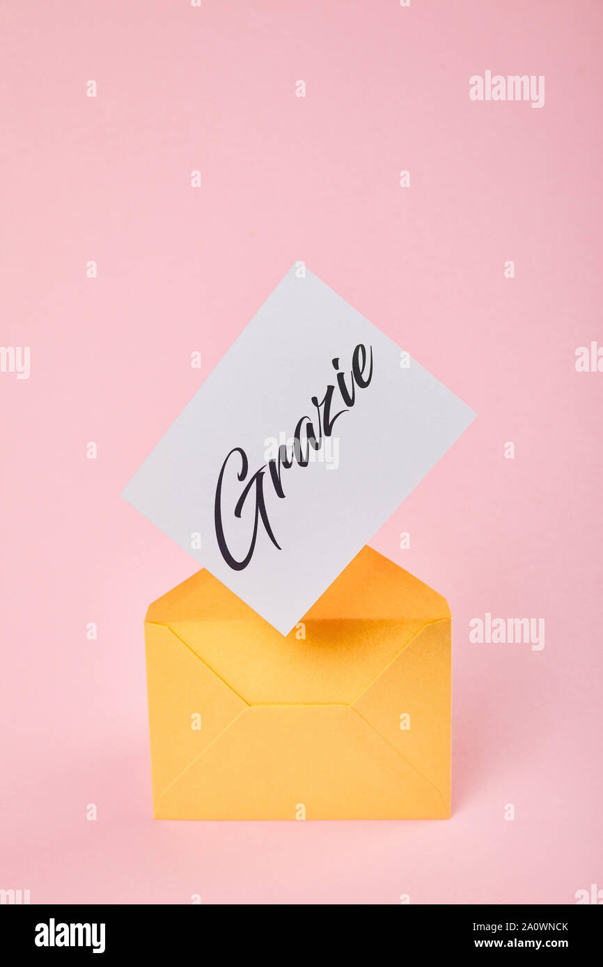 Grazie lettering hi-res stock photography and images - Alamy