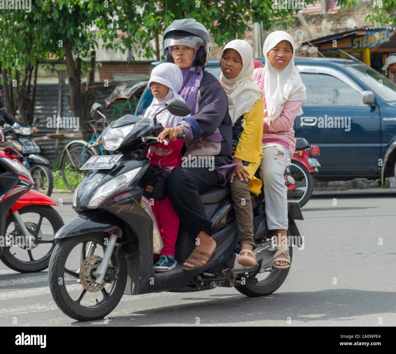 Family transport, Yogyakarta, Indonesia Stock Photo - Alamy