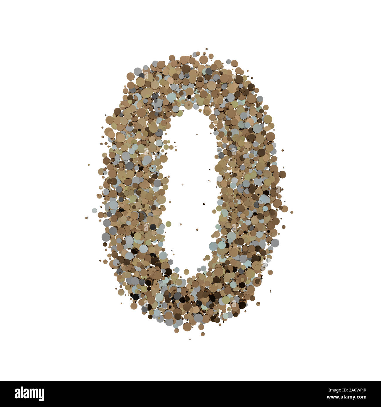 Light gold digit zero on the background. 3D rendering Stock Photo - Alamy