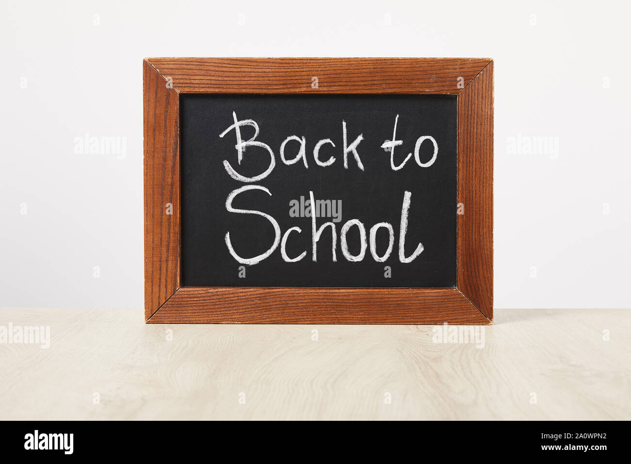 chalkboard with back to school words isolated on white Stock Photo - Alamy