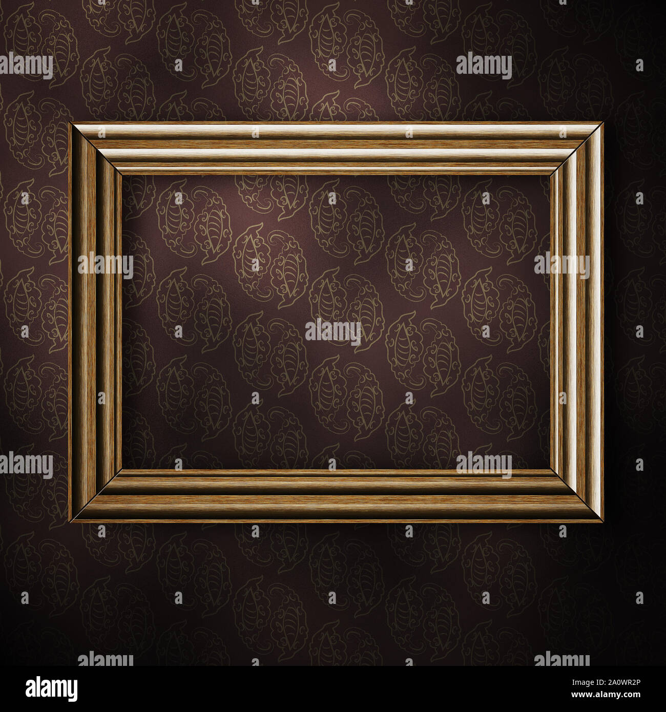 Old wooden photo frame on grunge wallpaper background Stock Photo - Alamy