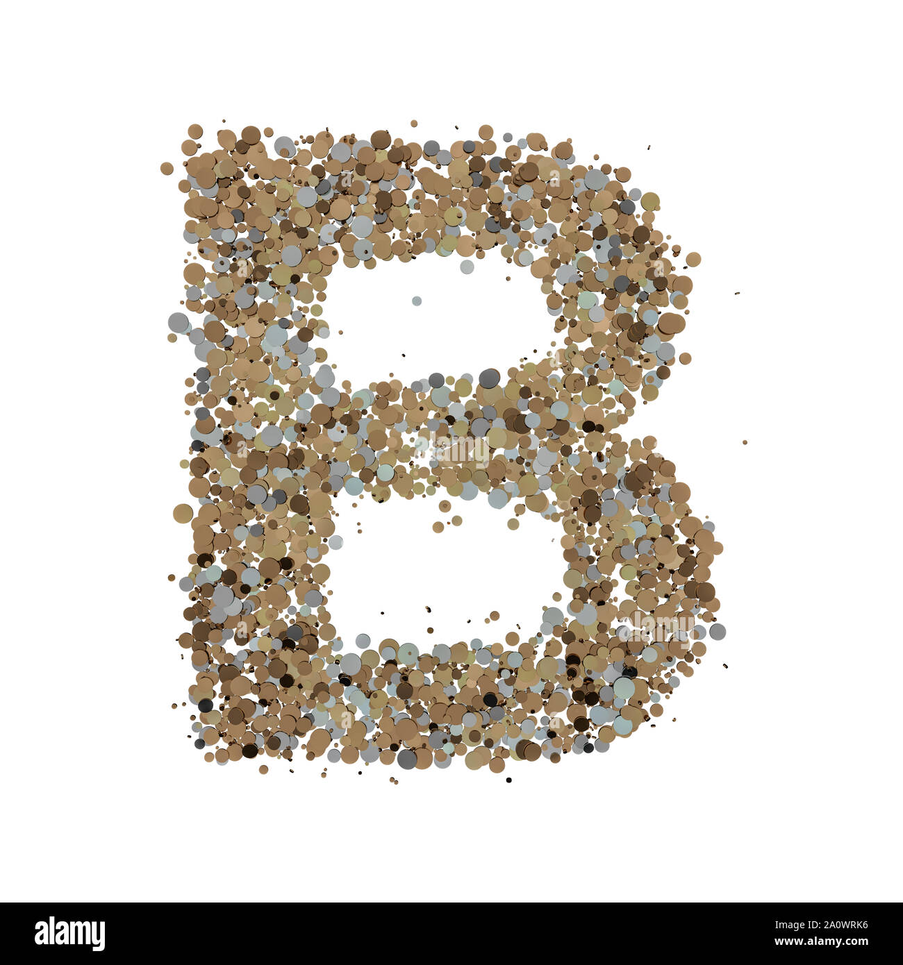 Light gold letter B on the background. 3D rendering Stock Photo - Alamy