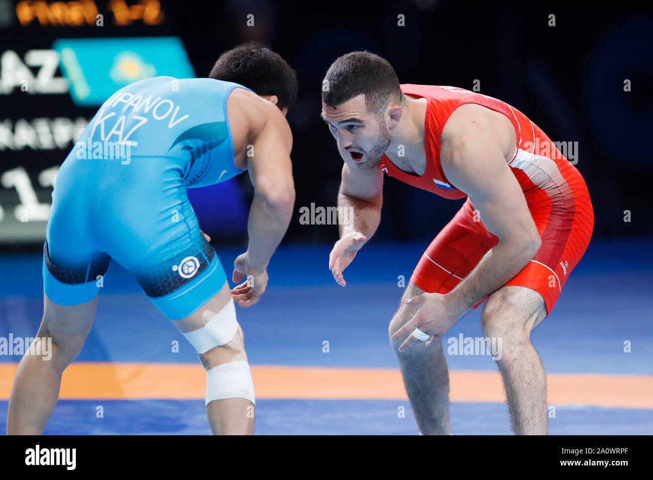 Nursultan, Kazakhstan. 21st Sep, 2019. (L to R) Nurkozha Kaipanov (KAZ ...