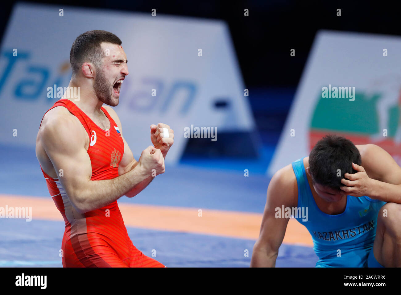 Nursultan, Kazakhstan. 21st Sep, 2019. (L to R) David Baev (RUS ...