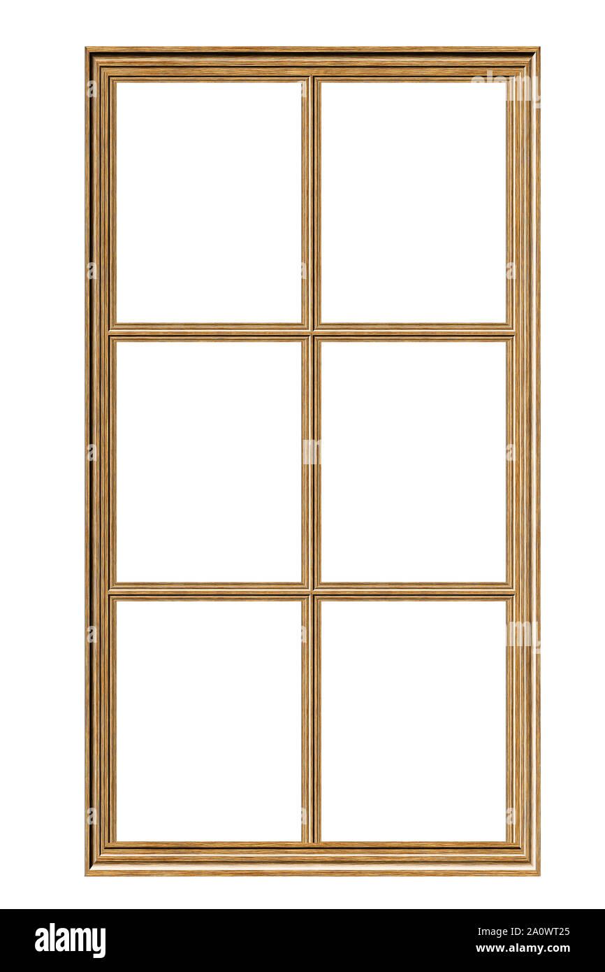 Old grunge wooden window frame illustration on white background Stock ...